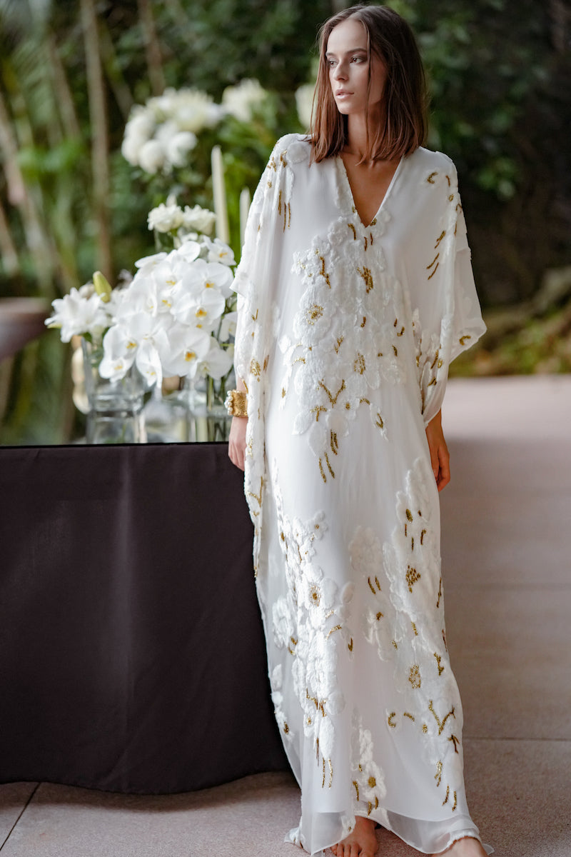 Rose Velour Devore Boubou Caftan – Marie France Van Damme