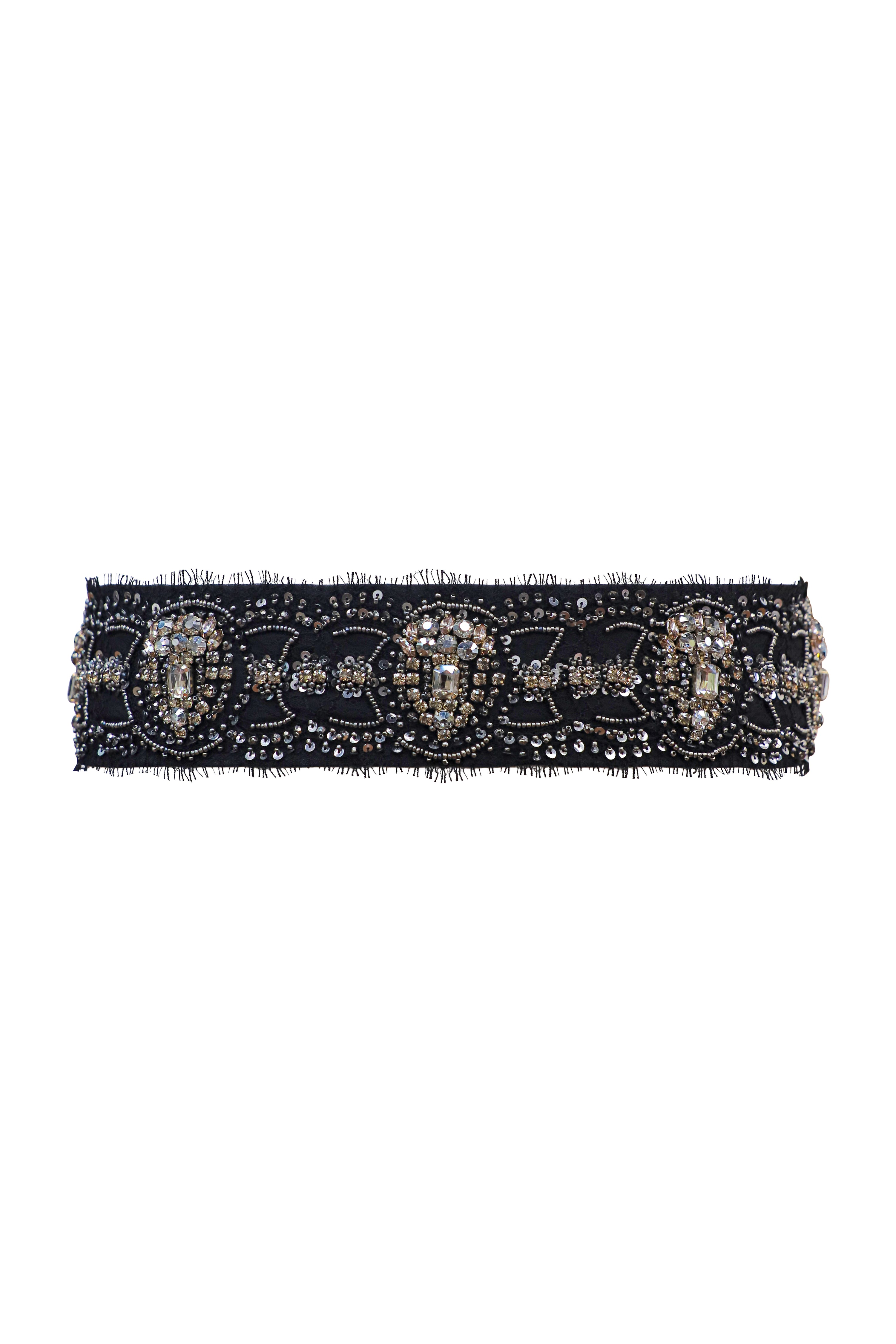 Embellished Satin Belt – Marie France Van Damme