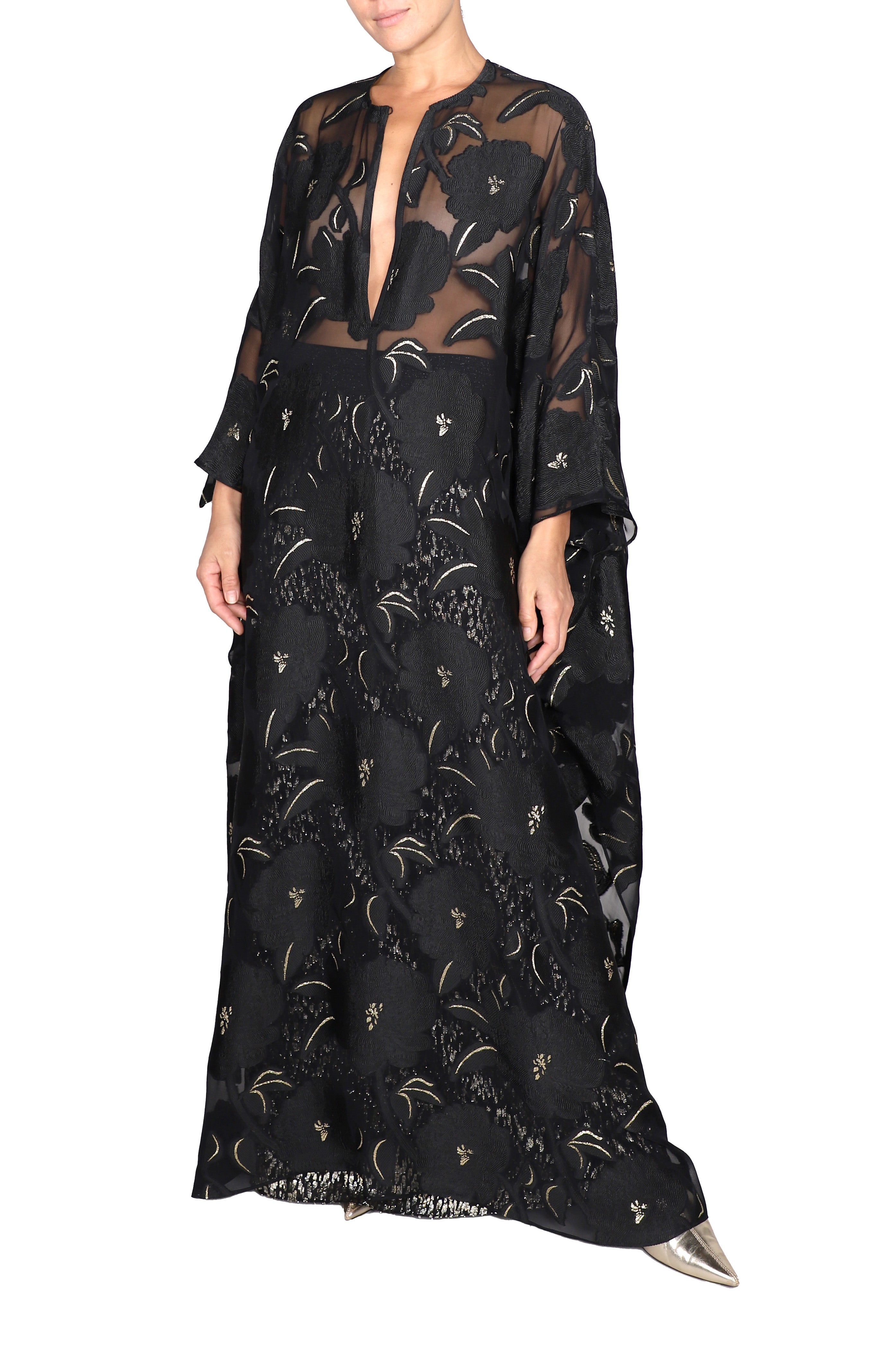 Silk Chiffon Oversized Boubou Caftan – Marie France Van Damme