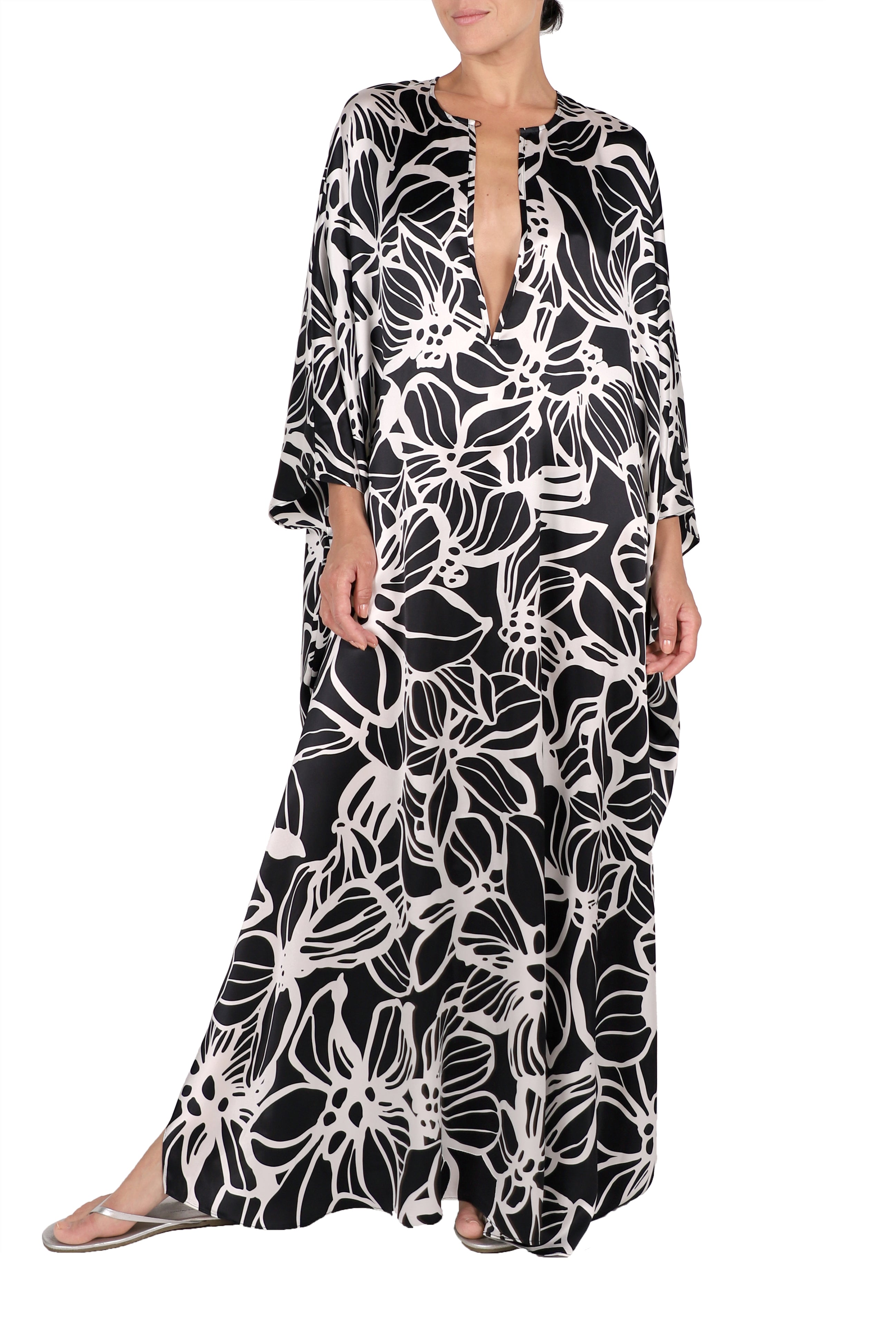 Silk Satin Oversized Boubou Caftan – Marie France Van Damme
