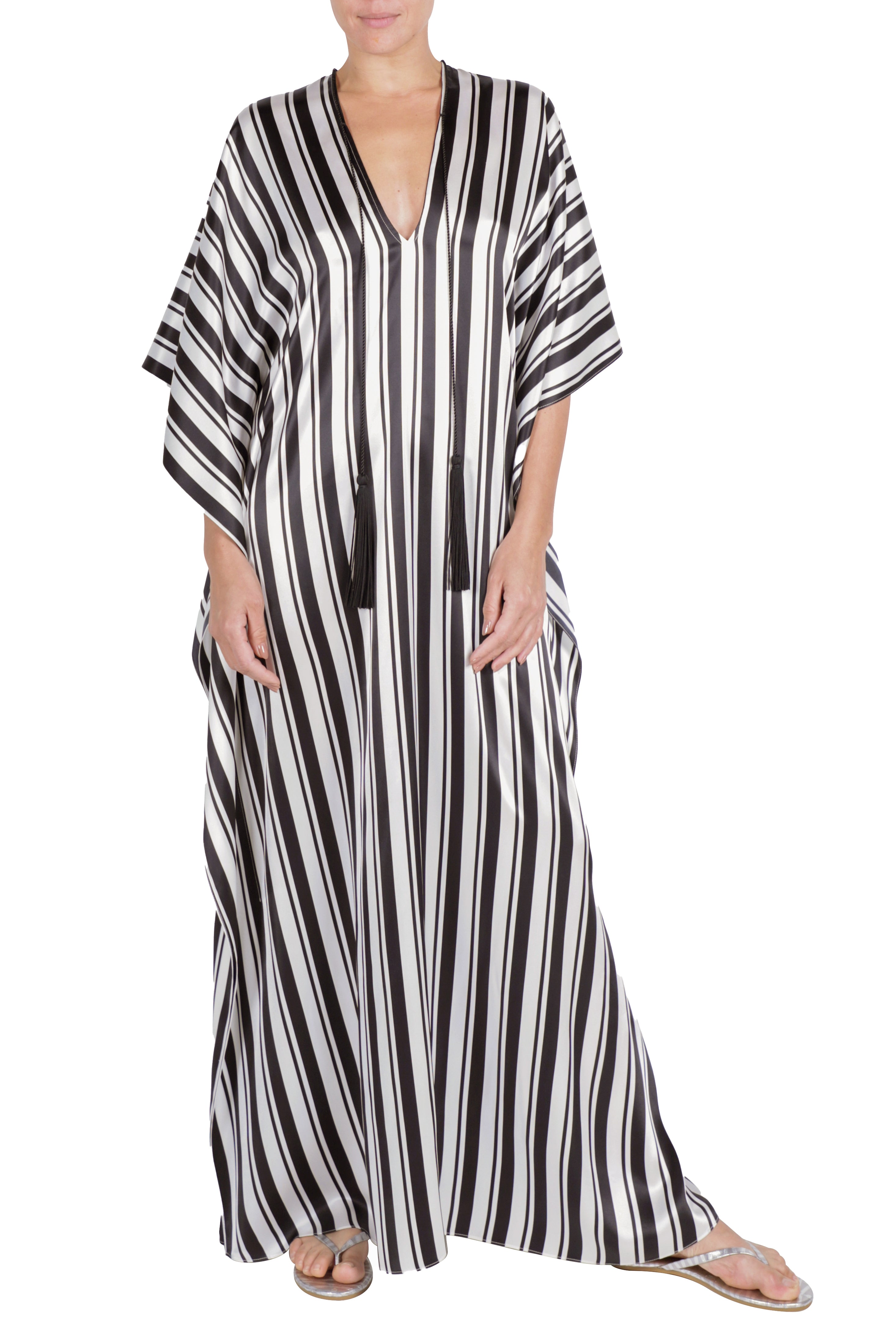 Printed Satin Tassel Boubou Caftan – Marie France Van Damme