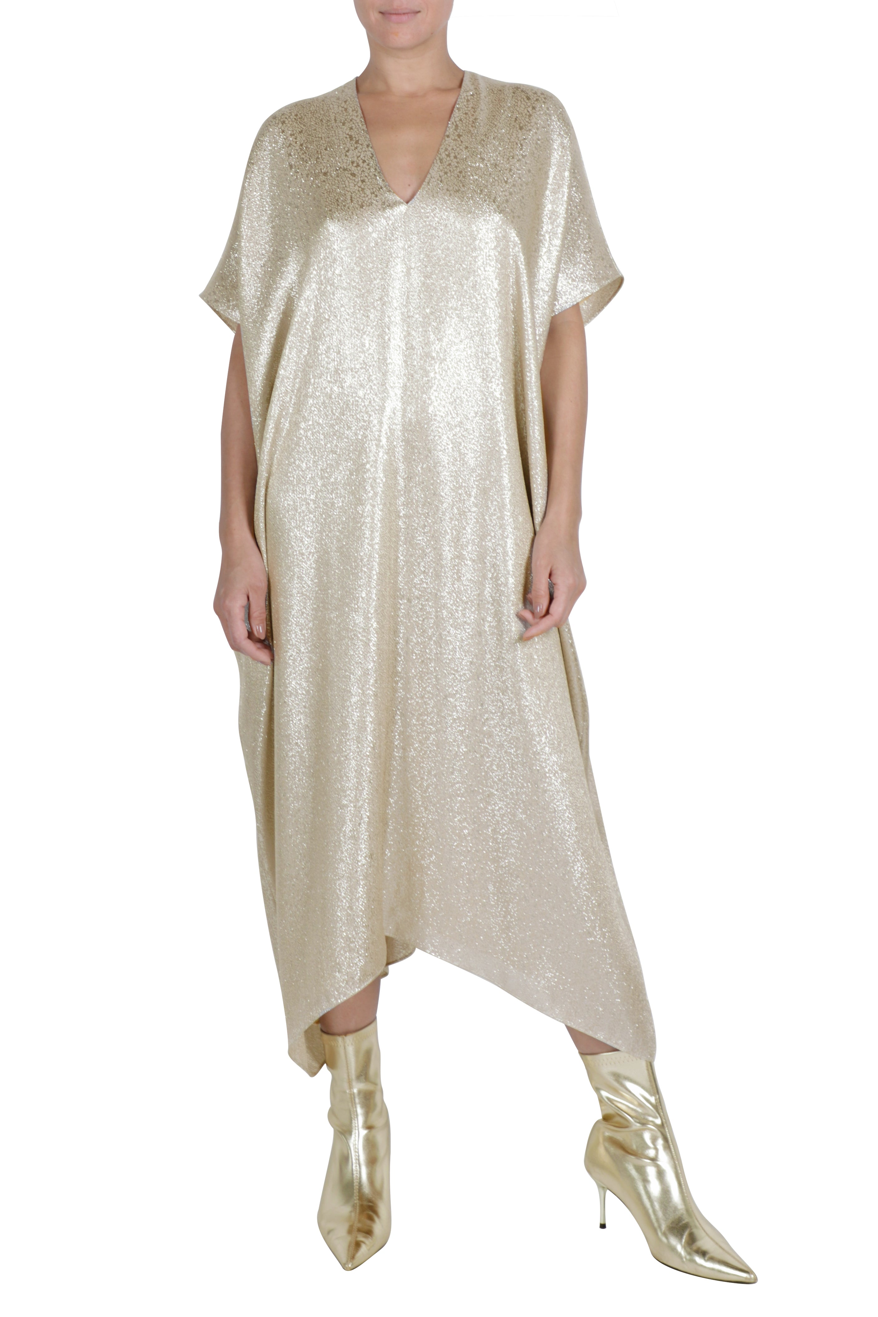Long Metallic Boubou Caftan – Marie France Van Damme