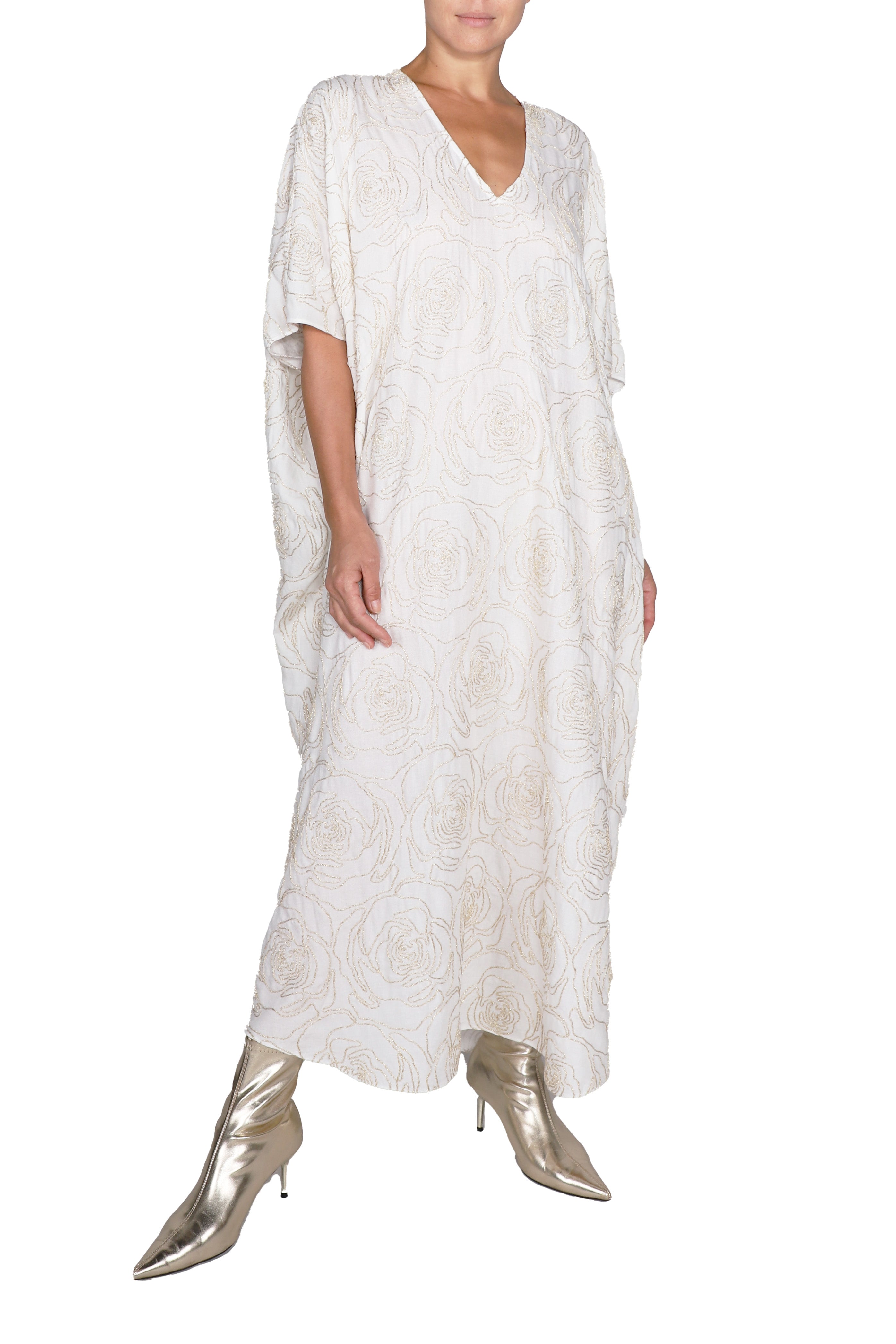 Embroidered Soft Wool Boubou Caftan – Marie France Van Damme