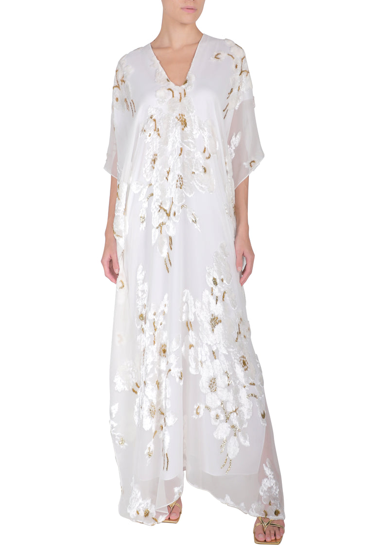 Rose Velour Devore Boubou Caftan – Marie France Van Damme