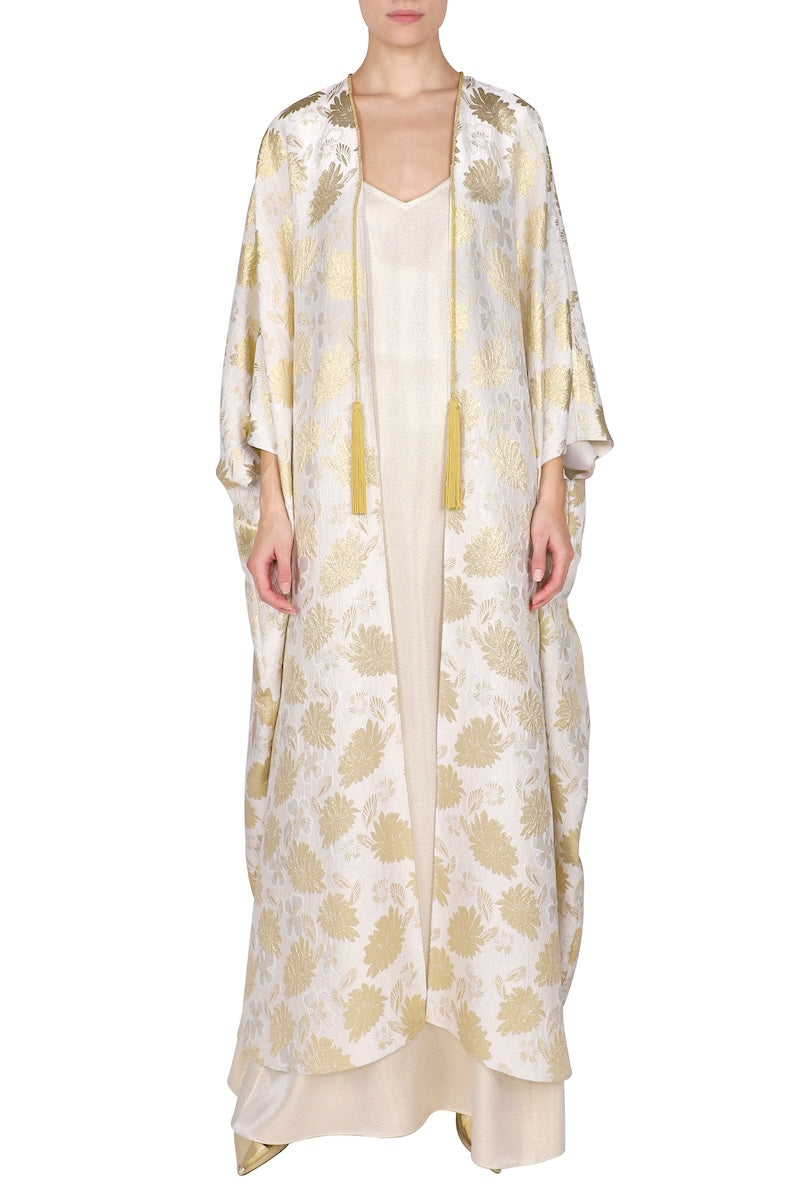 Flower Brocade Cover up with Tassels – Marie France Van Damme