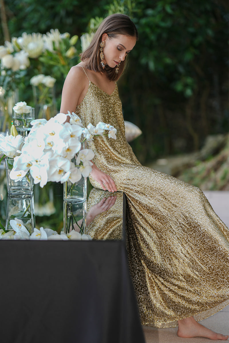 Metallic Cami Dress – Marie France Van Damme